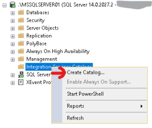 Can not create Catalog (SSISDB) due to an error – DataSteve