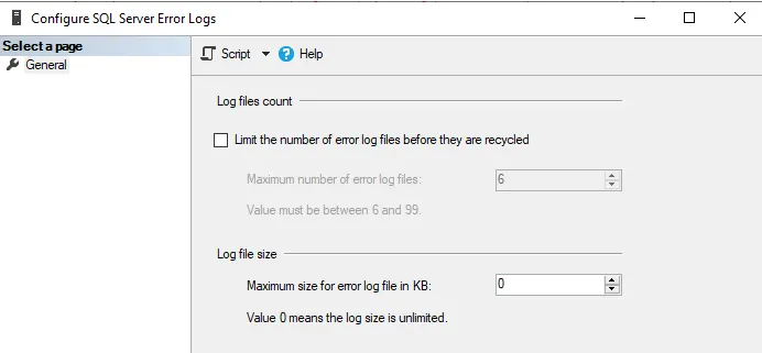 Configure server SQL Server Error Logs – DataSteve
